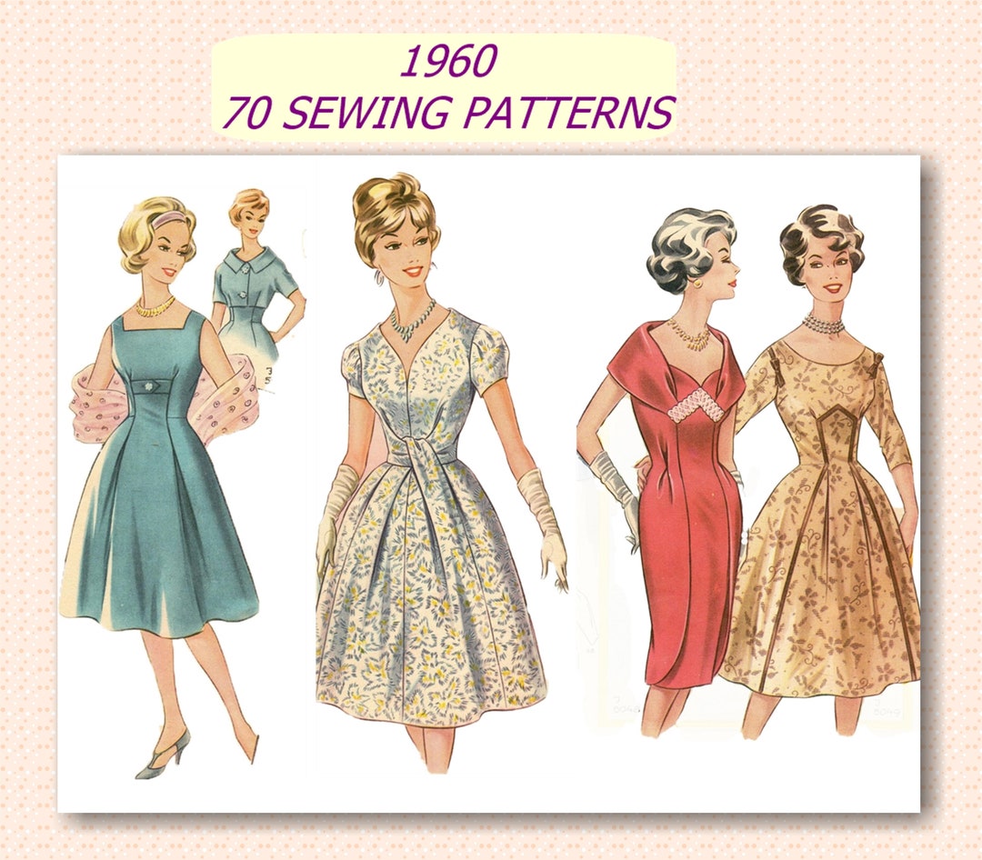 1960s Sewing Patterns: Vintage Fashion Magazine- Restored Digital ...
