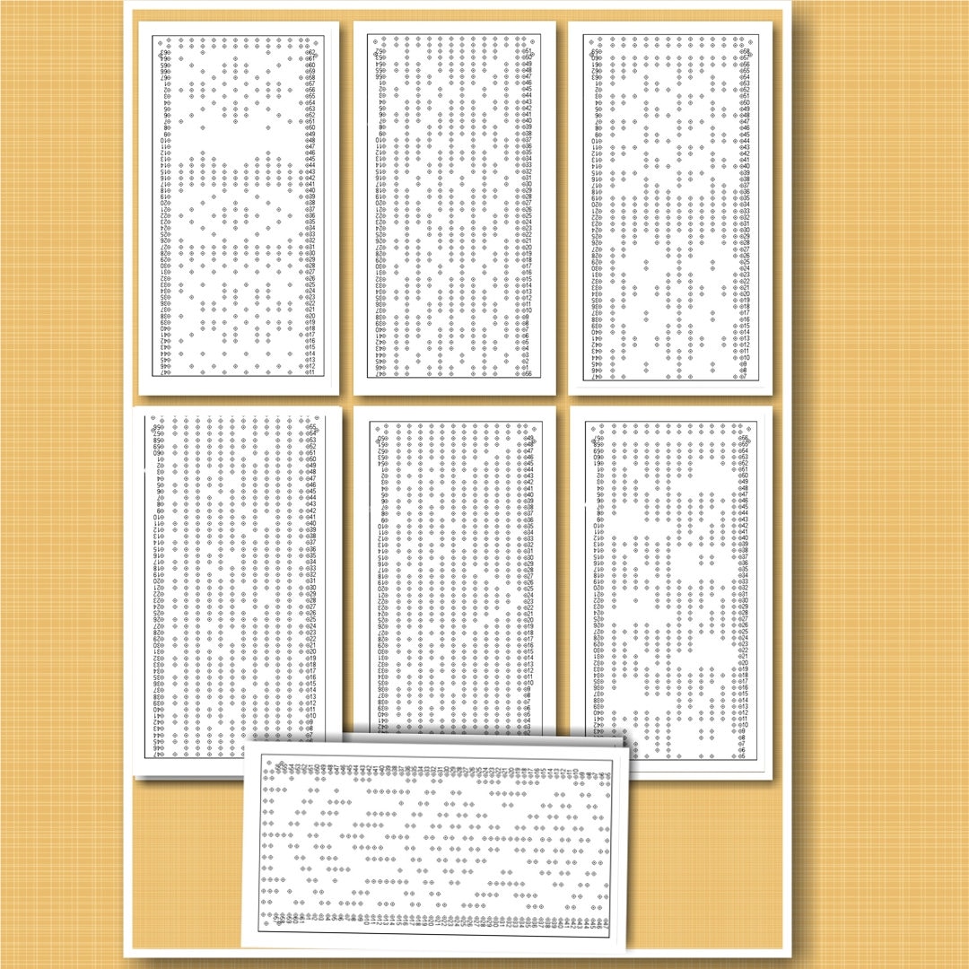 20 Knitting Machine Punch Card Patterns: Fairisle, Tuck, Sleep Stitches ...