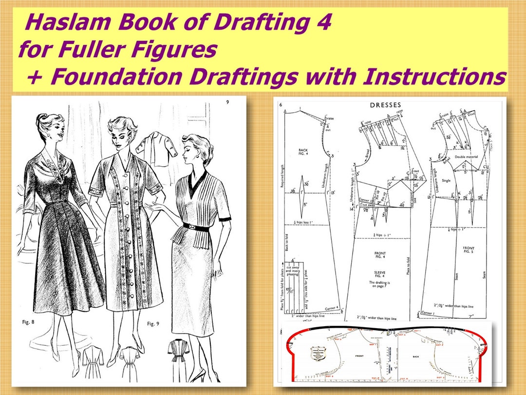 1958 Haslam Sewing Patterns: Drafting Book 4 for Fuller Figures (PDF ...