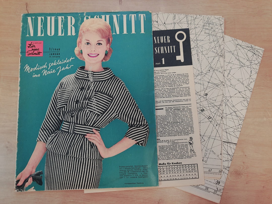1960s German Fashion Magazine: Neuer Schnitt W/ Sewing Patterns - Etsy