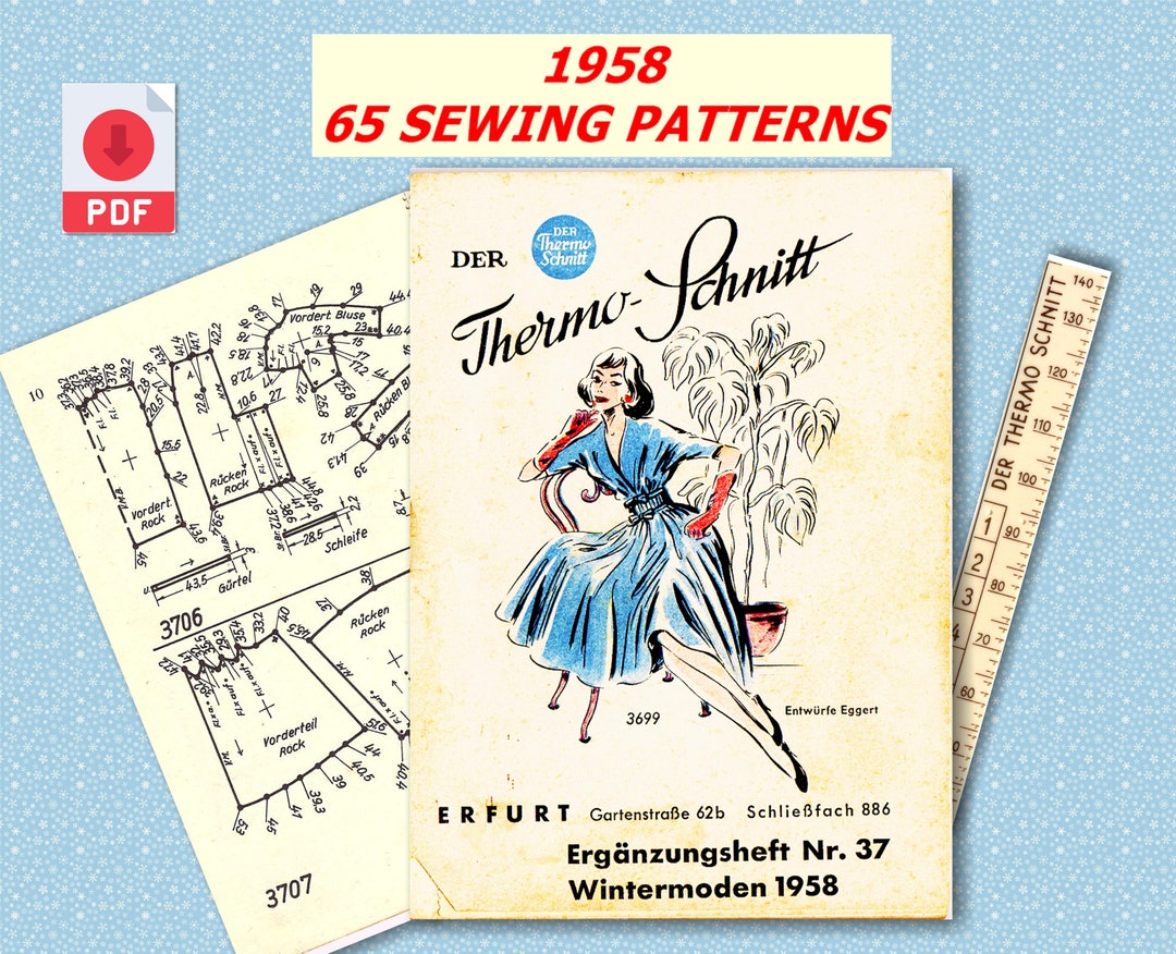 1958 Sewing Patterns: 65 Women's & Children's Clothing Designs (PDF) - Etsy