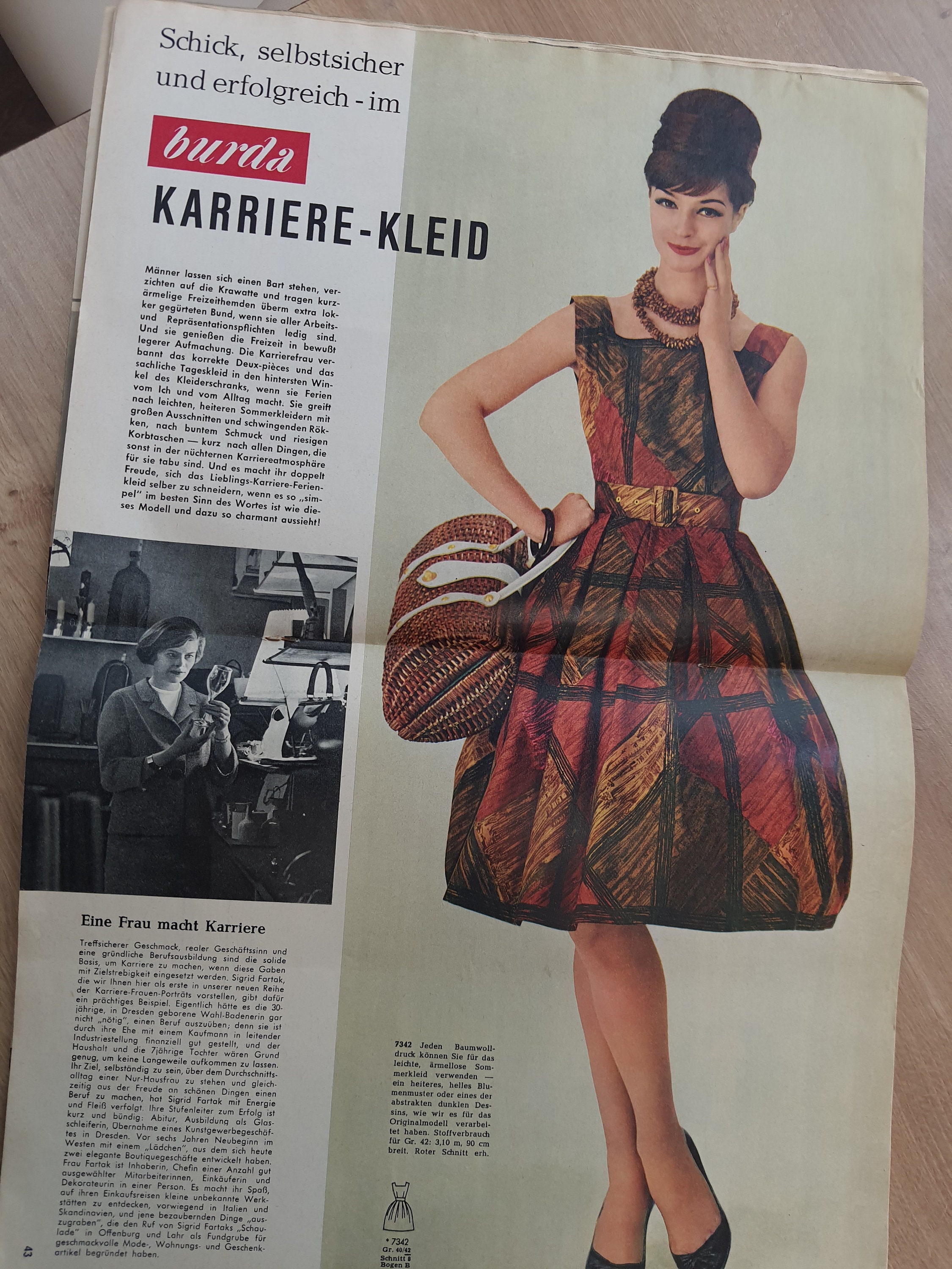 6/1961 Burda Moden , Burda 1960s, Vintage Sewing Patterns, Vintage ...