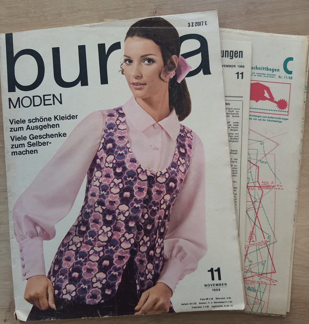 Vintage Burda Moden 11/ 1968 Burda 1960s Vintage Sewing - Etsy