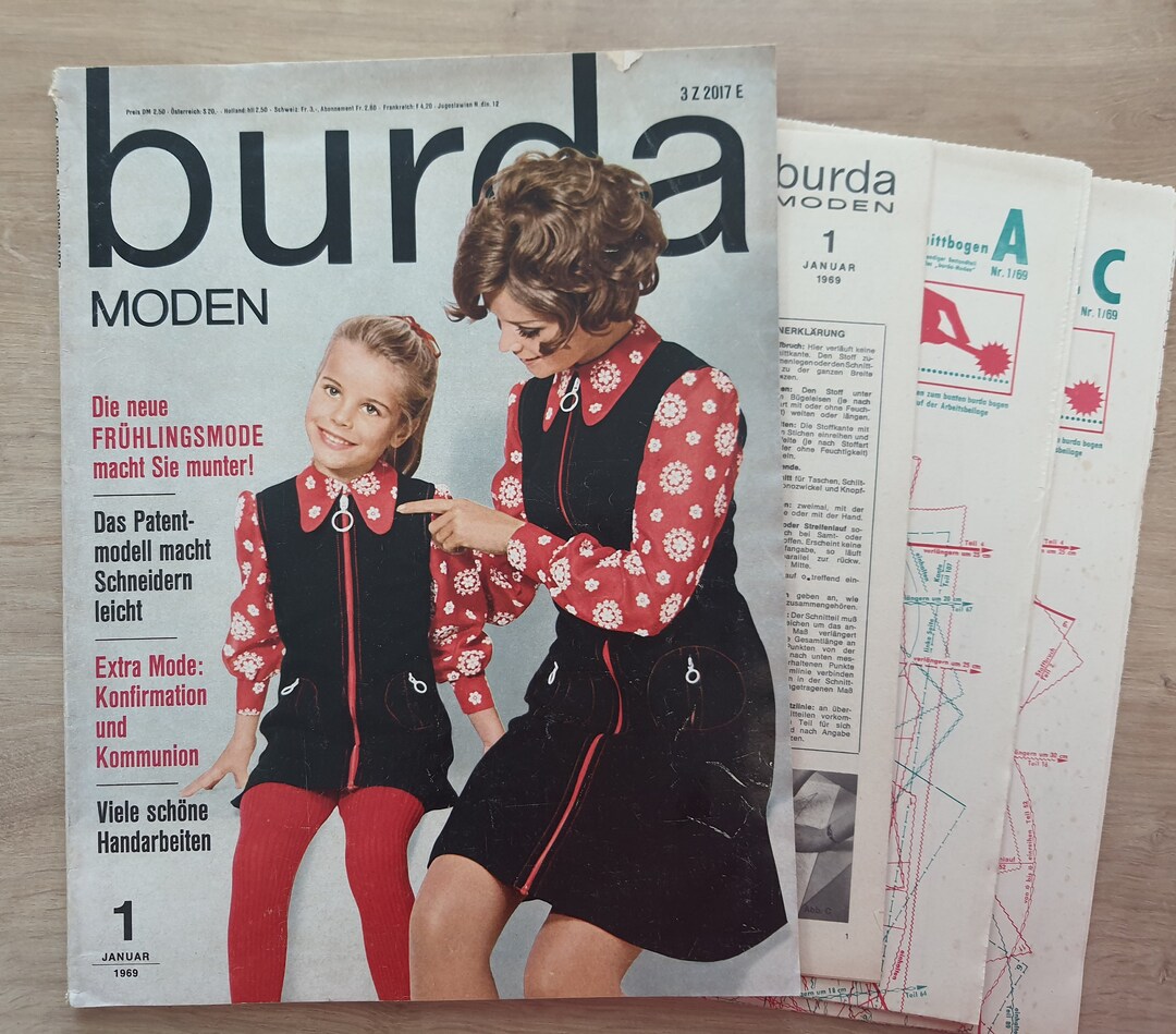 1/1969 Burda Moden , Burda 1960s, Vintage Sewing Patterns, Vintage Burda Fashion, 1960s Sewing ...