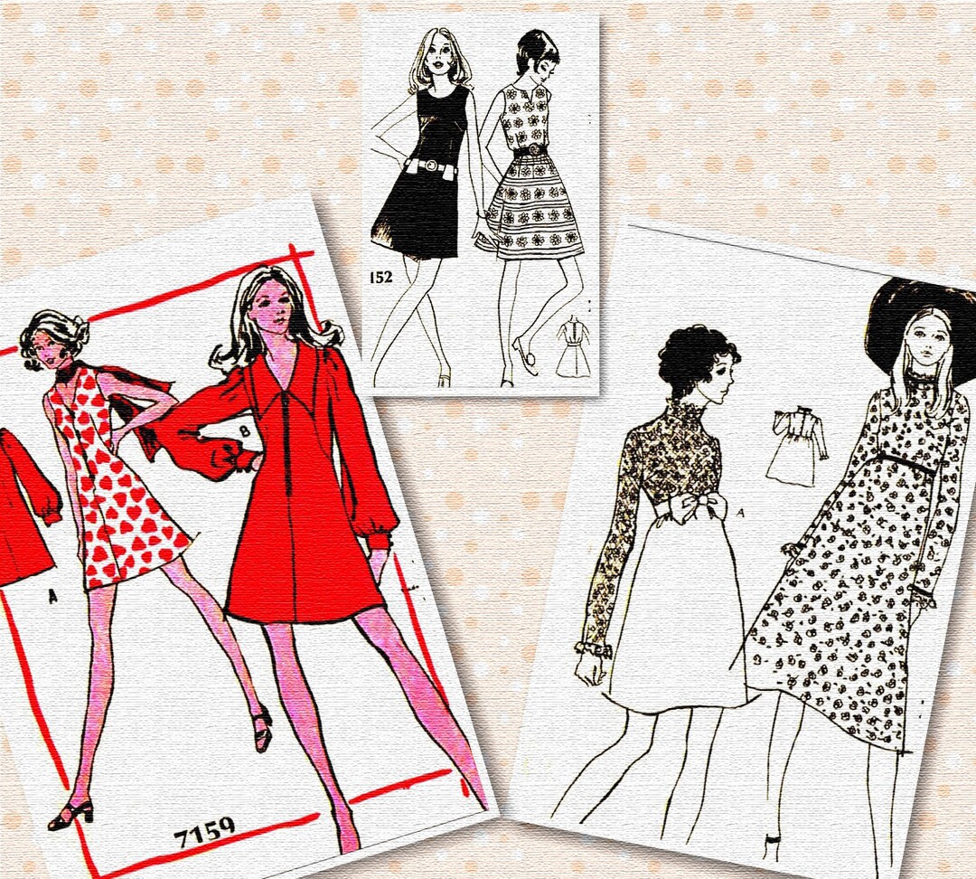 107 Vintage Sewing Patterns 1960s , Retro Sewing Patterns All Sizes ...