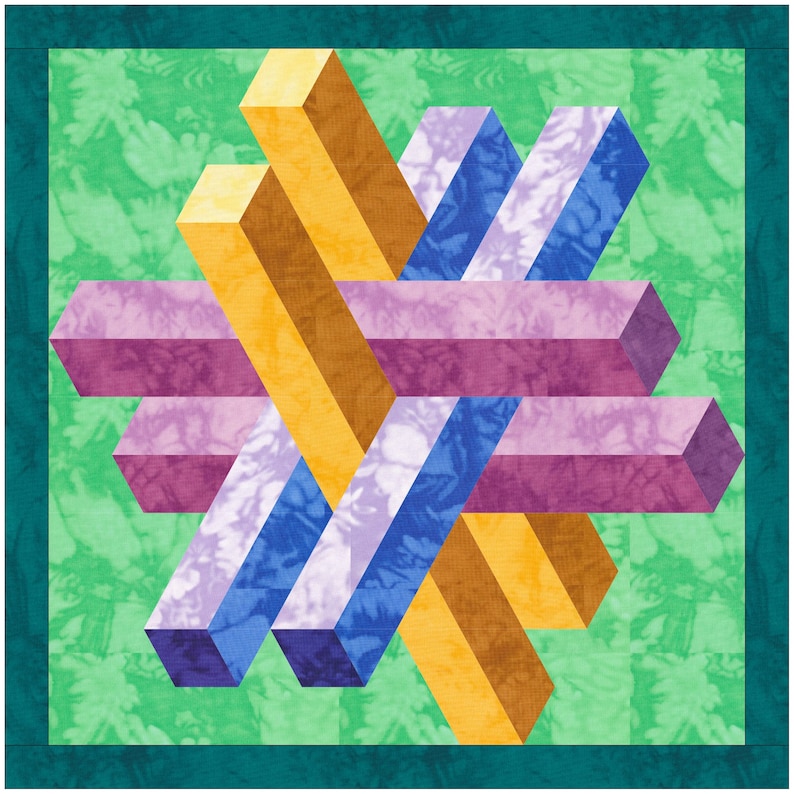 Digital Quilt Block Pattern, Paper Pieced Quilt Pattern, Modern ...