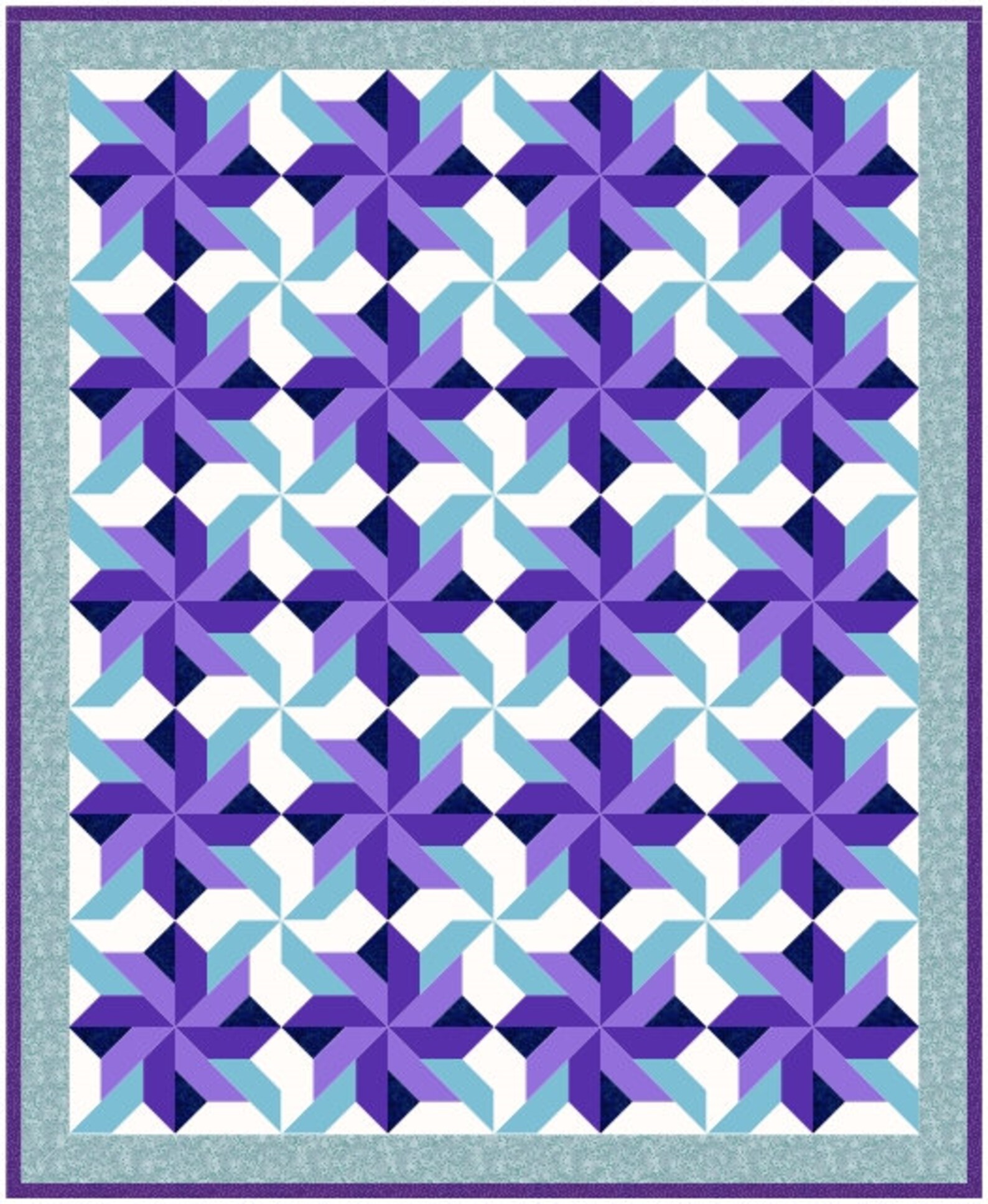 Digital Quilt Block Pattern, 3d Quilt Pattern Pdf, Paper Pieced Quilt ...