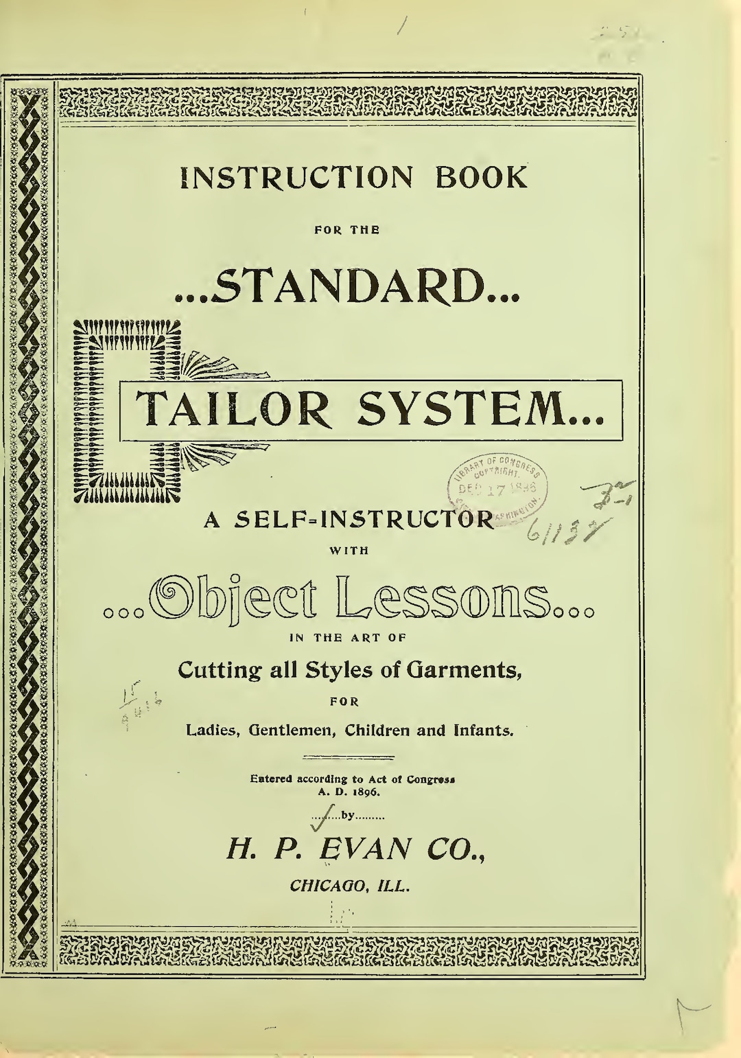 Standard Tailor System Instruction Book: 1896 Garment Cutting (PDF) - Etsy
