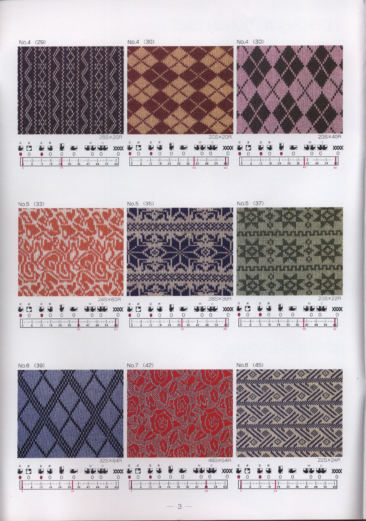 48 Patterns for MYLAR Sheet dak Files, Brother Knitting Machine ...