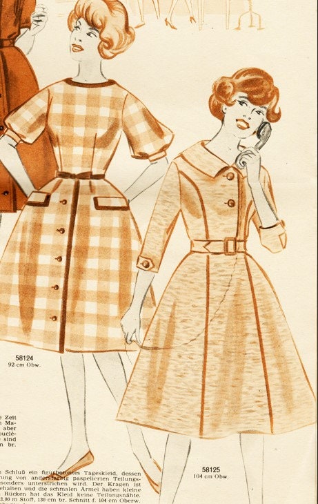 16 Vintage Sewing Patterns 1960 ,vintage Fashion Magazine 1960 With ...