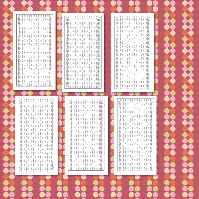 24 X Punch Cards 12 Stitches for Knitting Machine set 2 , Punch Card ...