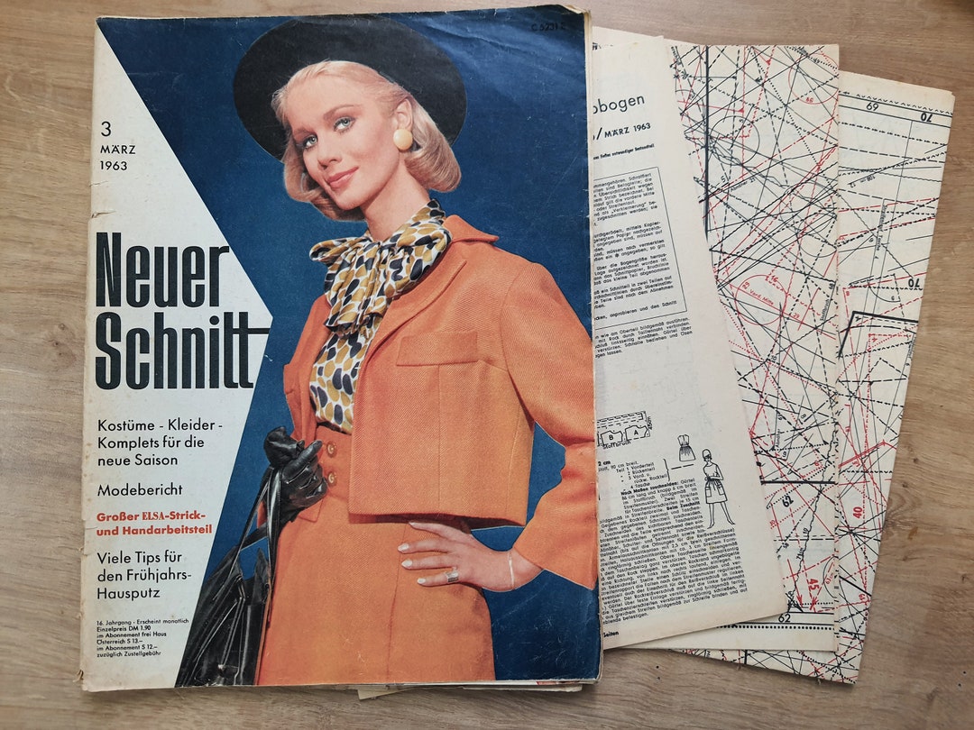 3/1963 Neuer Schnitt , Vintage Fashion Magazine 1960s, Vintage Sewing ...