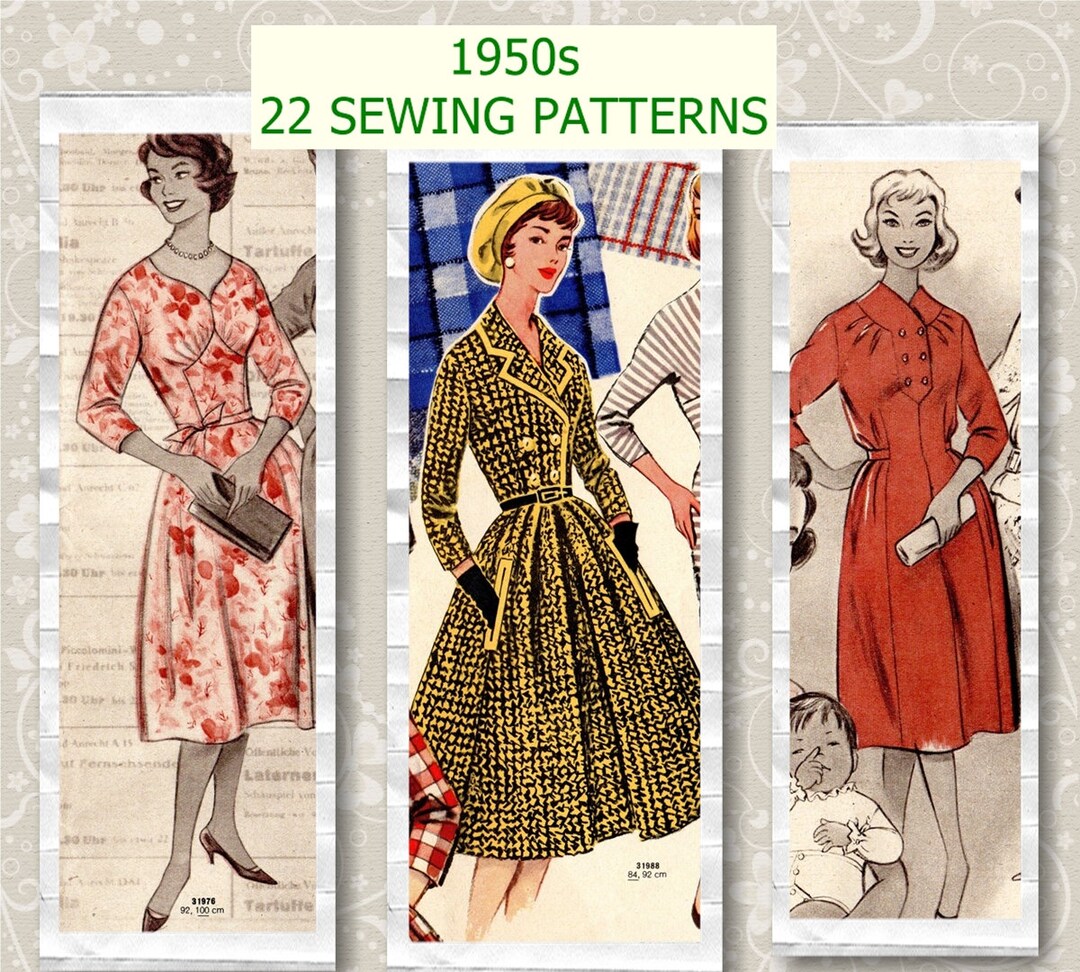 22 Vintage Sewing Patterns 1950s, 1950 Dress Patterns, Vintage Fashion ...