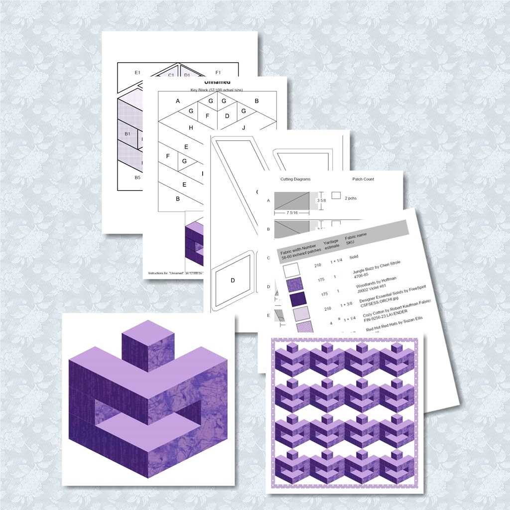 Digital Quilt Block Pattern 3d Quilt Pattern Pdf Paper - Etsy Australia