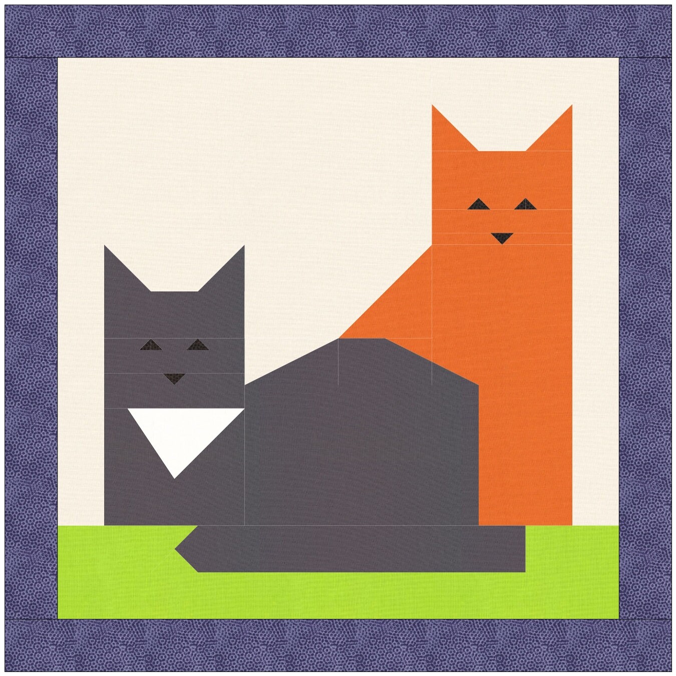 Cats Quilt Block Pattern: Modern Patchwork (PDF Pattern) - Etsy