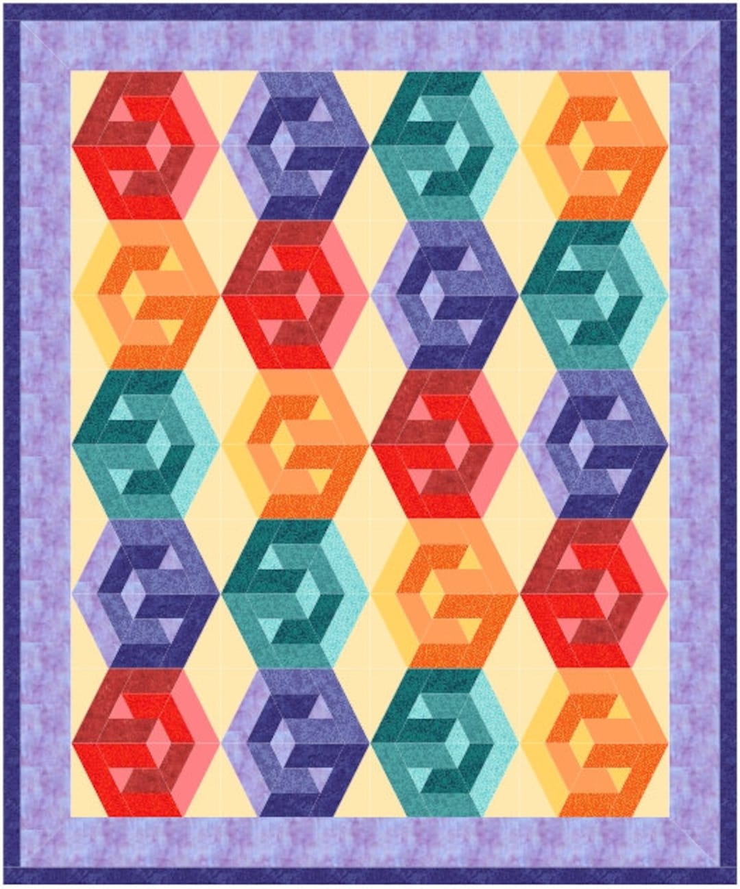 Digital Quilt Block Pattern, Quilt Patterns Modern, 3d Quilt Pattern ...