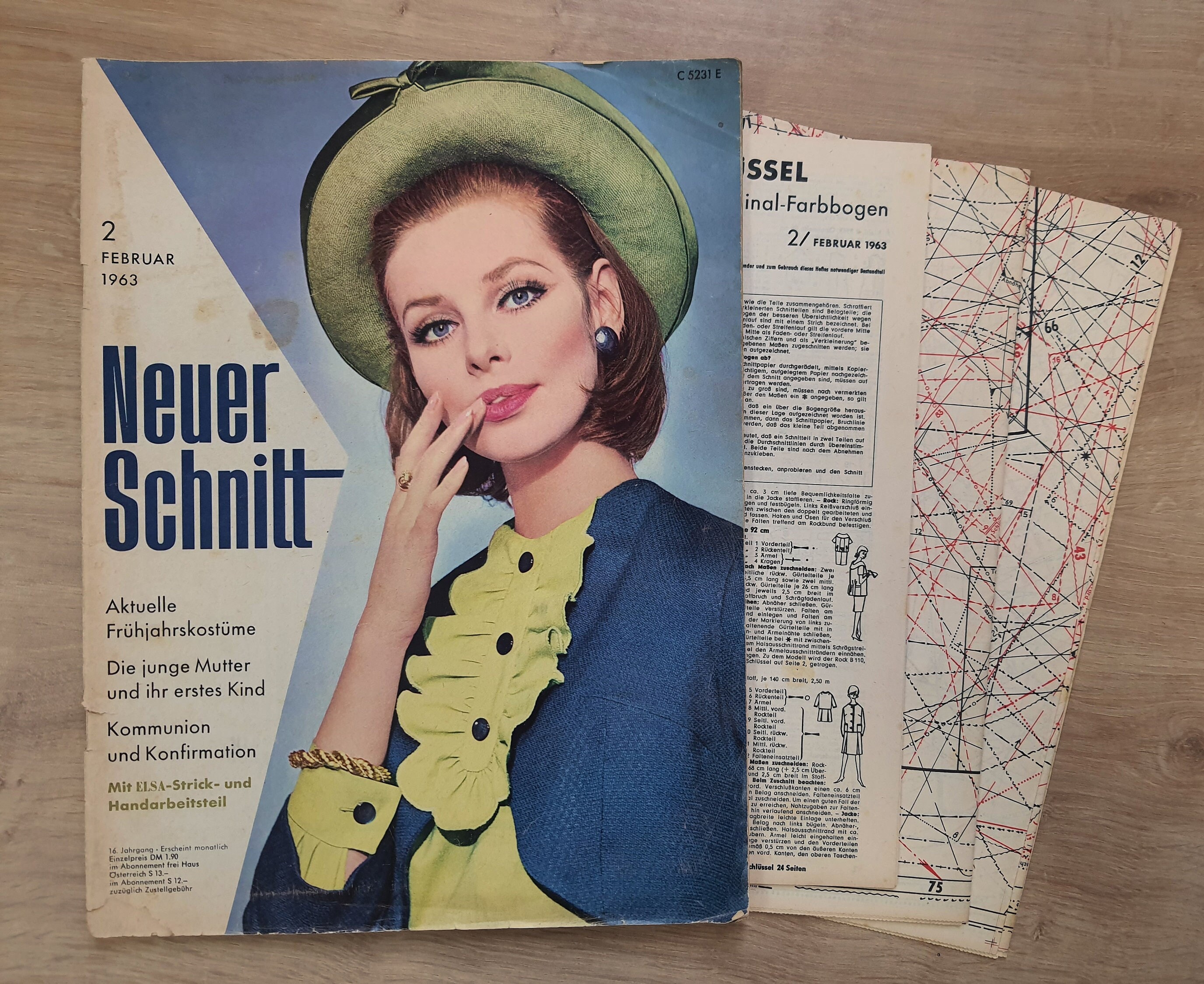 2/1963 Neuer Schnitt , Vintage Fashion Magazine 1960s, Vintage Sewing ...