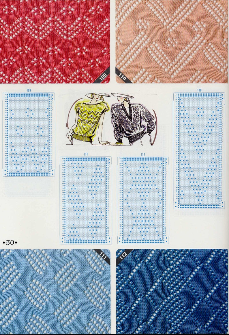 Toyota Knitting Machine Punch Card Patterns: 191 Designs (PDF Download ...