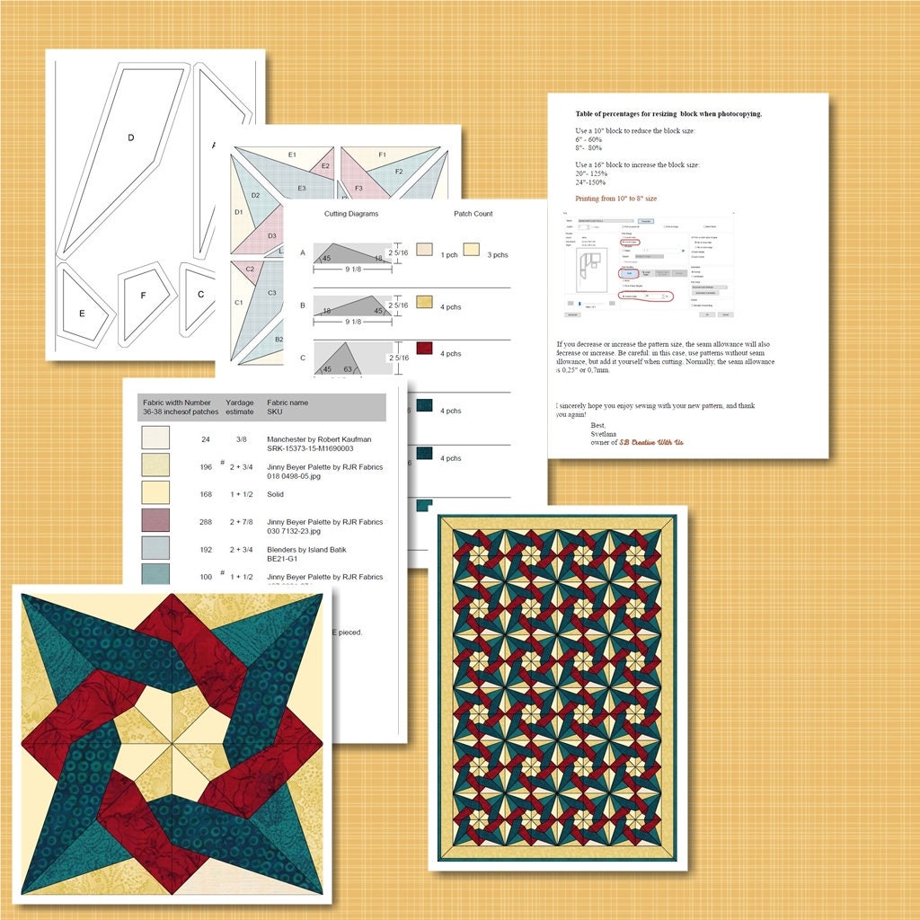 Digital Quilt Block Patterns Quilt Patterns PDF Paper Pieced Quilt ...