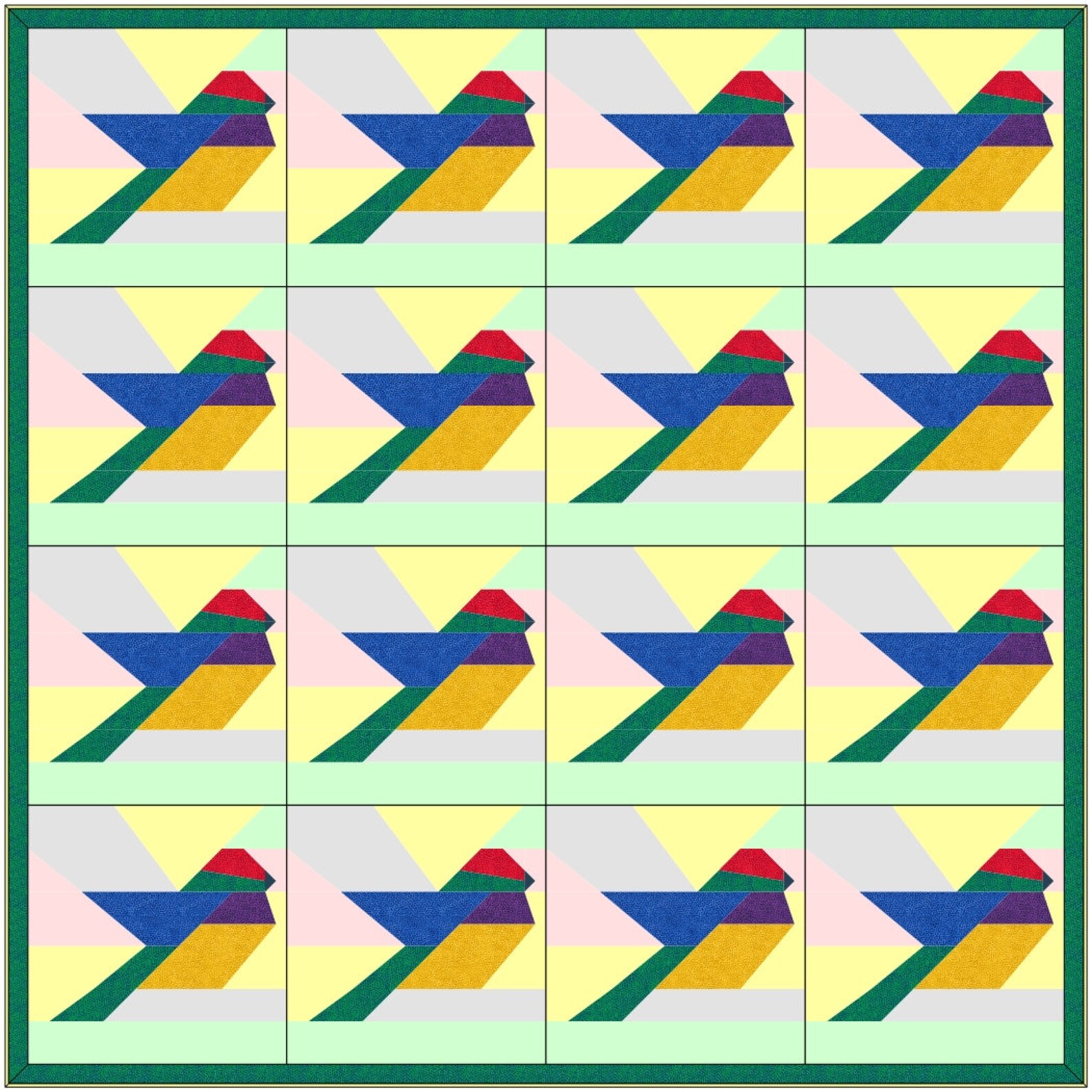 Bird Quilt Pattern Pdf, Digital Quilt Block Pattern, Quilt Patterns ...