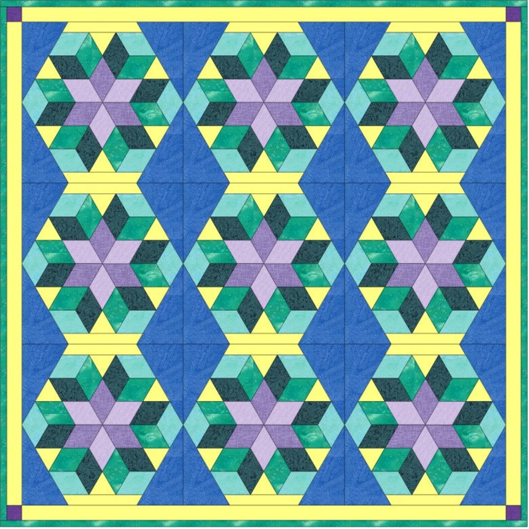 Digital Quilt Block Pattern, 3d Quilt Pattern Pdf, Paper Pieced Quilt ...