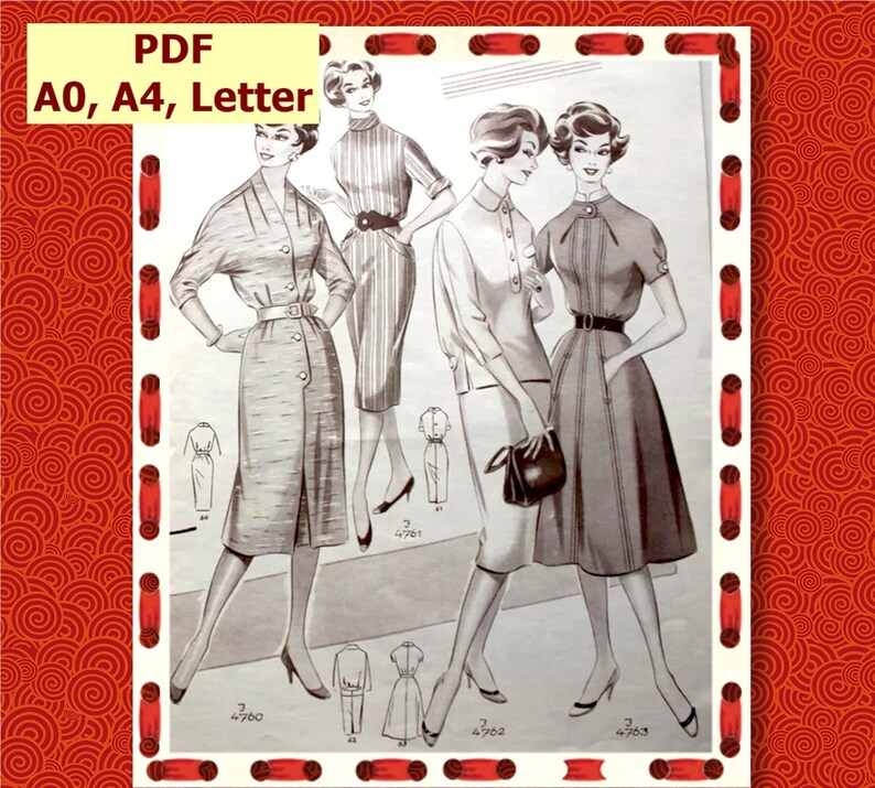 16 Vintage Sewing Patterns, 1950 Sewing Patterns, Vintage Fashion ...