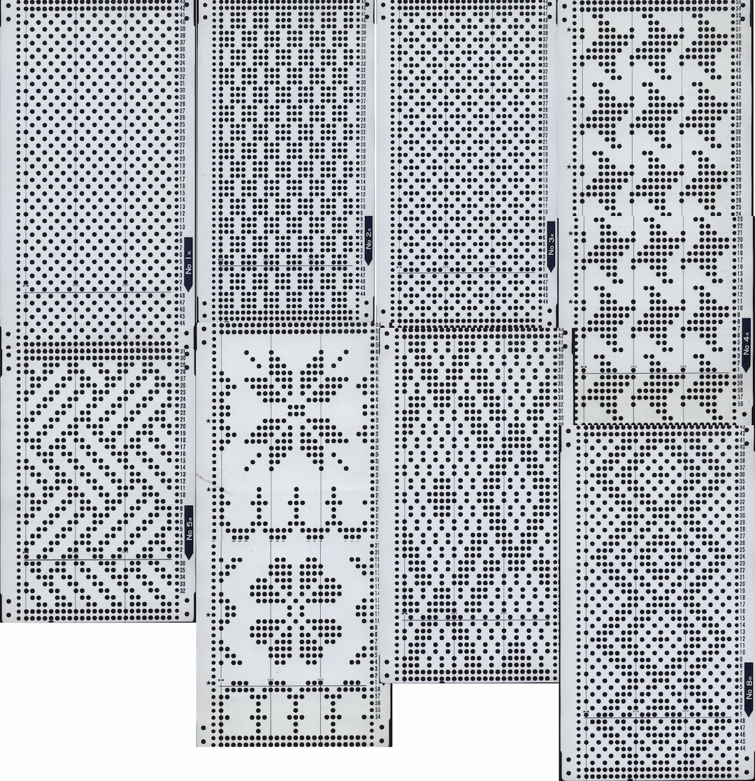 20 Knitting Machine Punch Card Patterns: Brother, Silver Reed, Toyota ...
