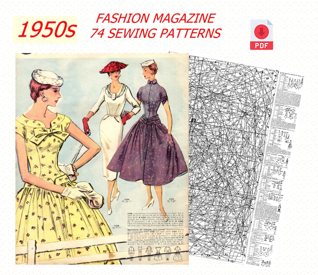 1950s Fashion Magazine – Restored Digital Edition With Sewing Patterns ...