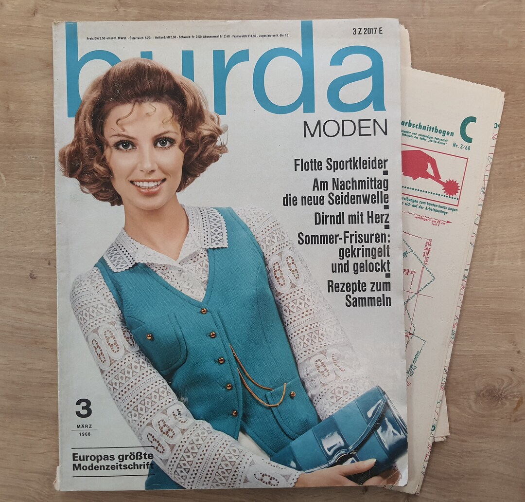 3/1968 Burda Moden Burda 1960s Vintage Sewing Patterns - Etsy