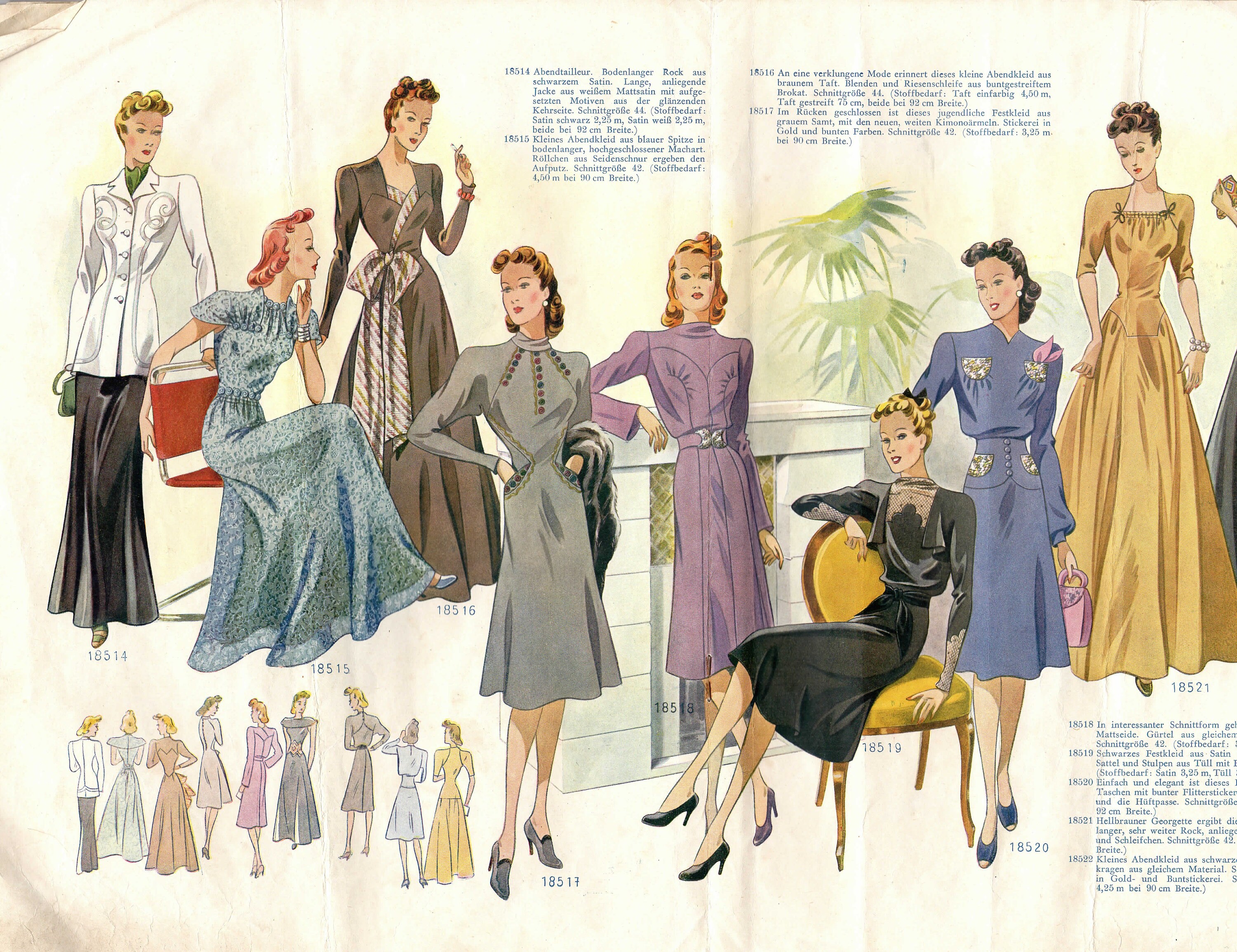 30 Sewing Patterns From 1940s, Pattern System, Vintage Sewing Patterns ...