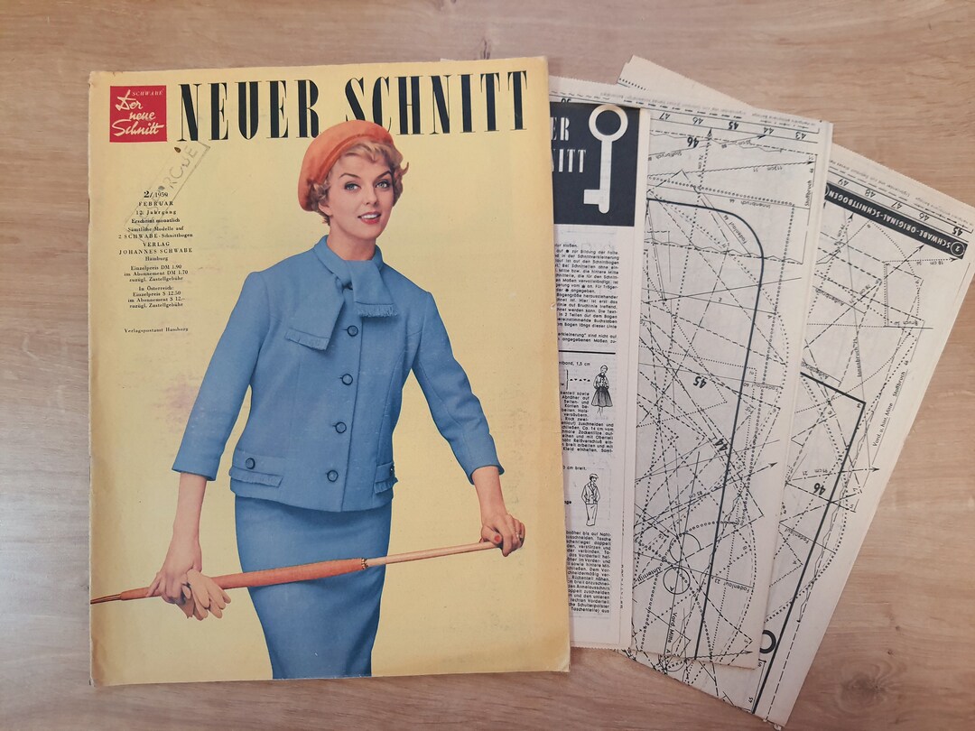 2/1959 Neuer Schnitt , Vintage Fashion Magazine 1950s, Vintage Sewing ...