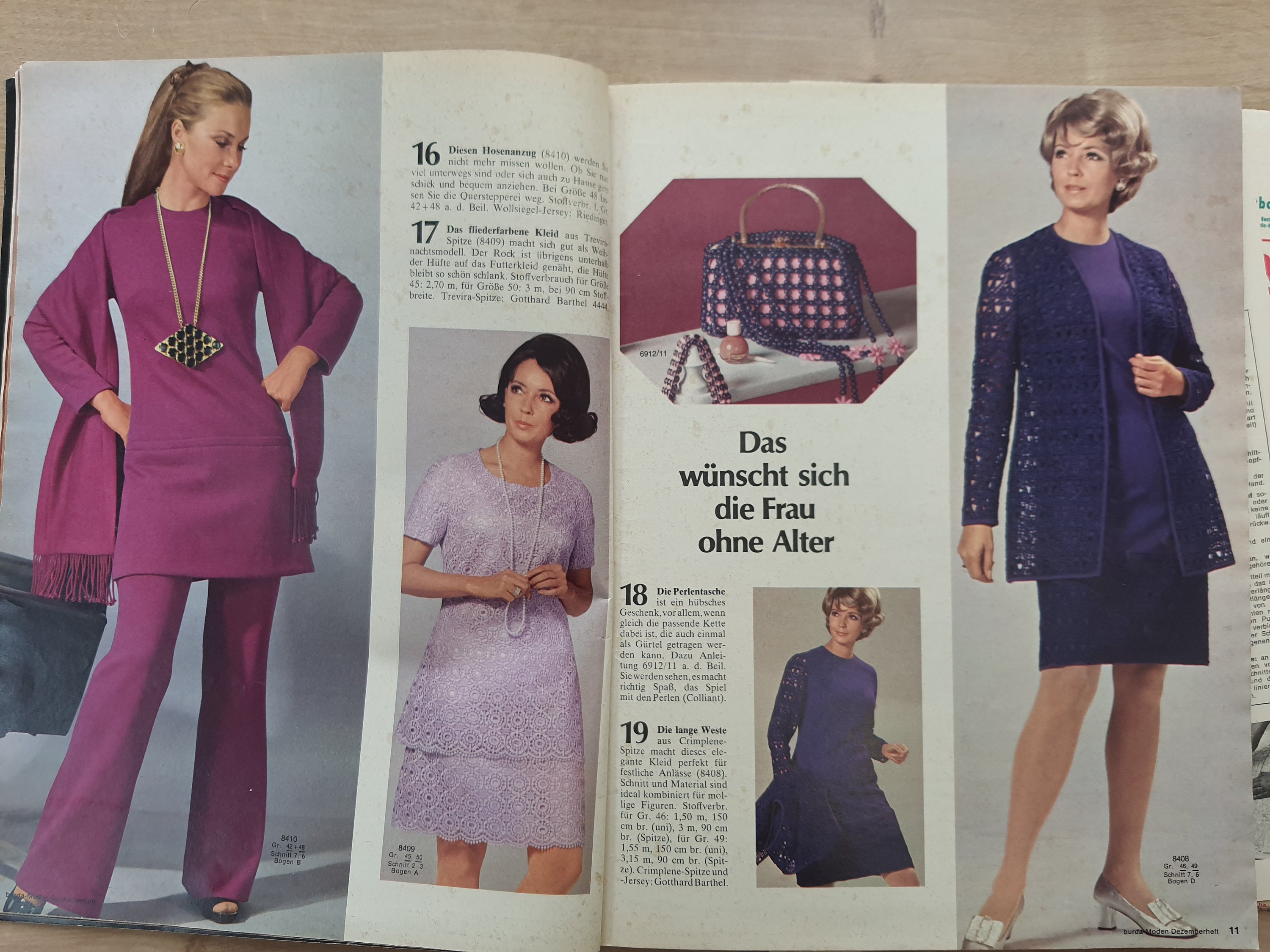 12/1969 Burda Moden , Burda 1960s, Vintage Sewing Patterns, Vintage Burda Fashion, 1960s Sewing ...