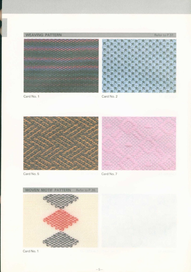 20 Knitting Machines Brother Punch Cards , Machine Knitting, Punch Card ...