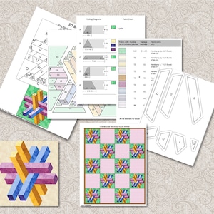Digital Quilt Block Pattern, Paper Pieced Quilt Pattern, Modern Patchwork ,quilt Block Patterns ...
