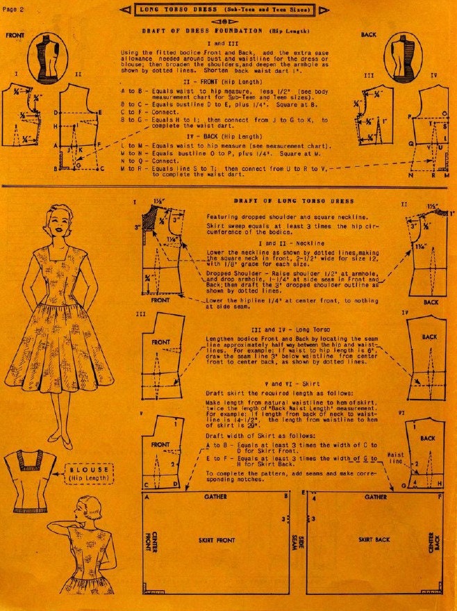 Vintage Childrenswear Pattern Drafting Book: 1951 Dressmaking Guide ...