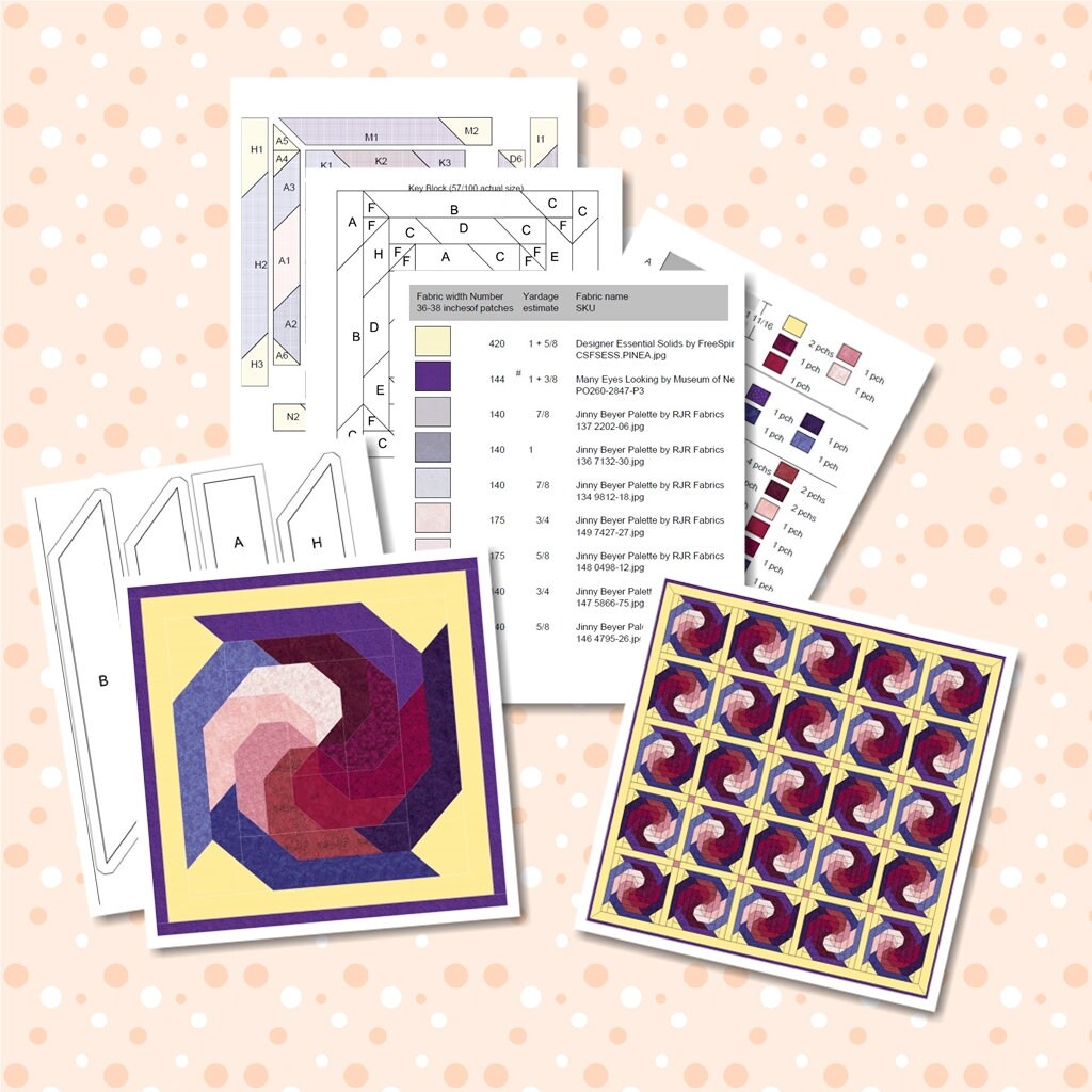 Digital Quilt Block Pattern,quilt Pattern Pdf, Paper Pieced Quilt ...