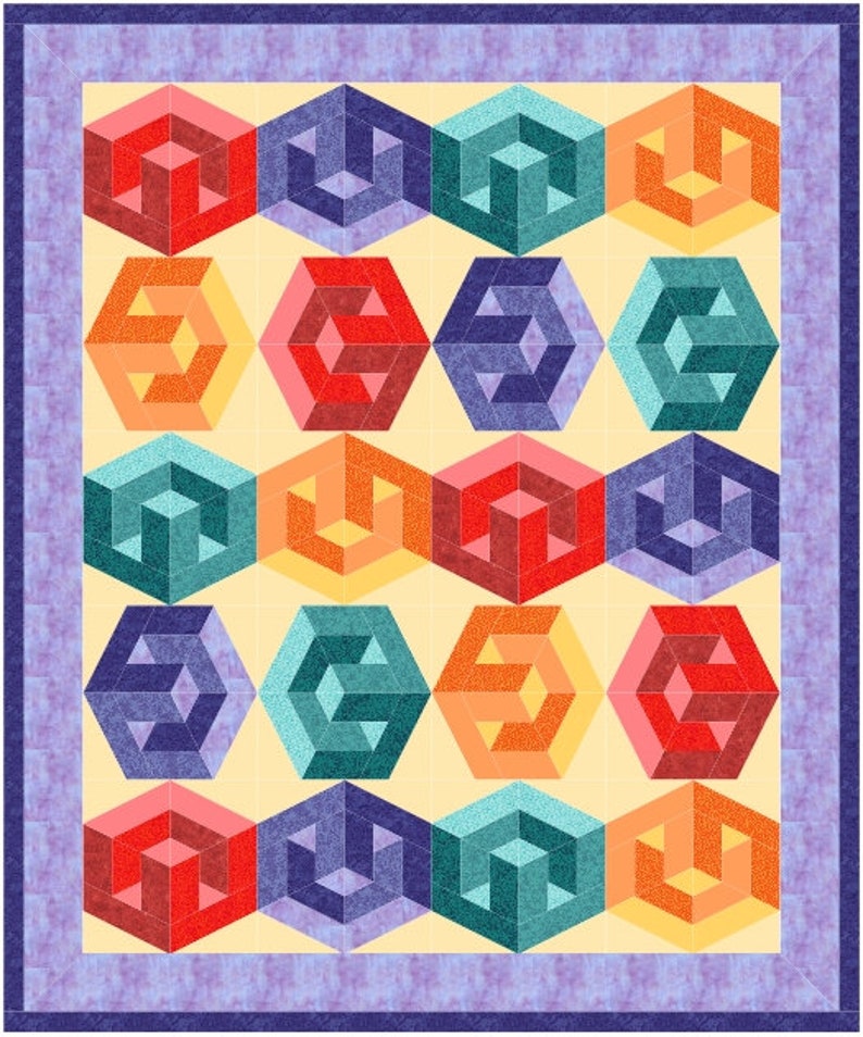 3D Quilt Block Pattern (PDF Download) - Etsy