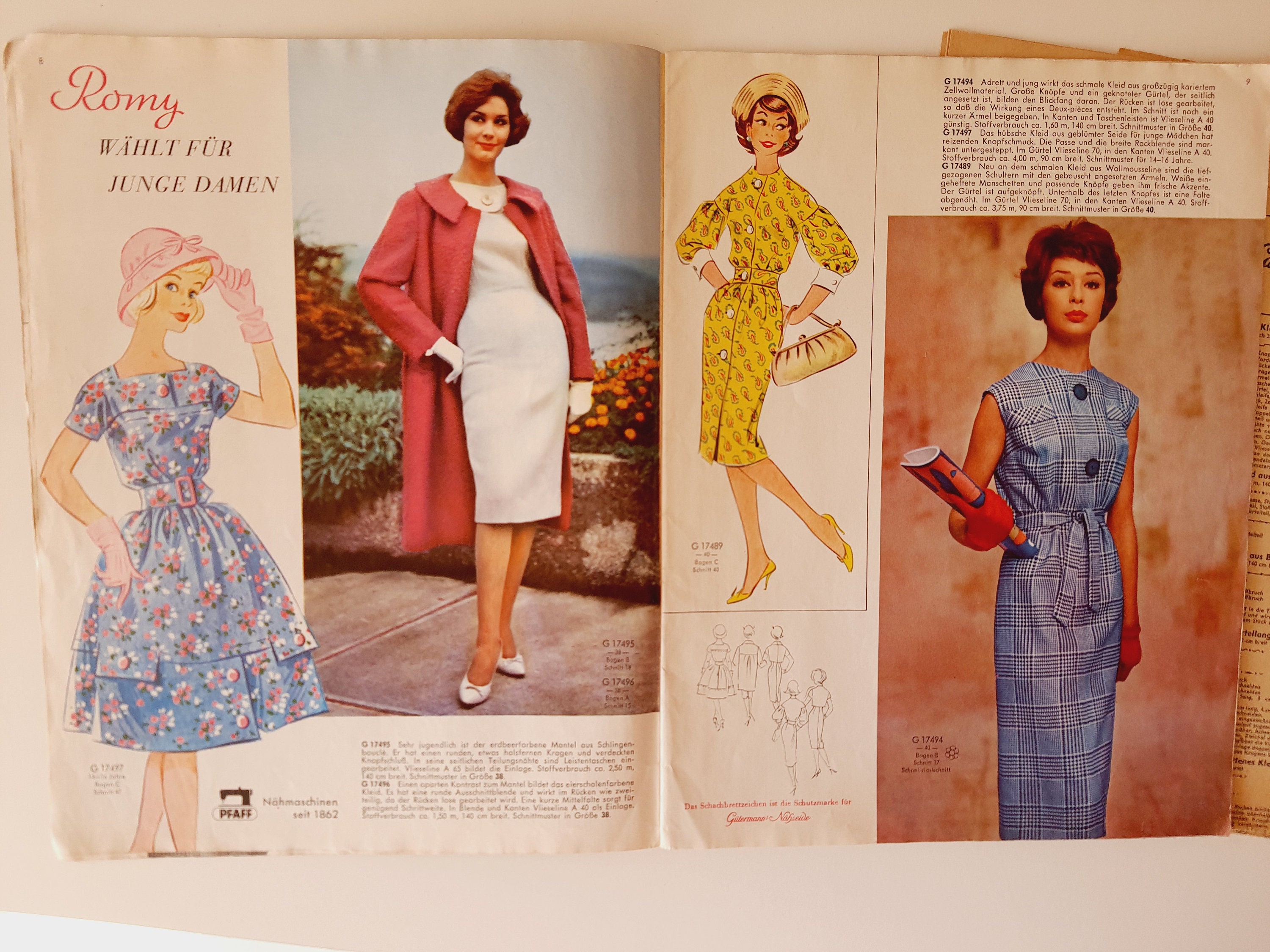 8/1959 Günther Moden vintage Fashion Magazine Vintage Sewing - Etsy