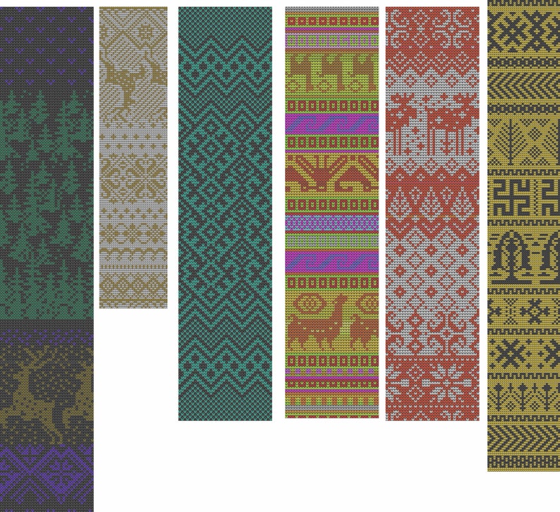 21 X Jacquard Punch Cards for Knitting Machine, 24 Stitches Punch Card ...