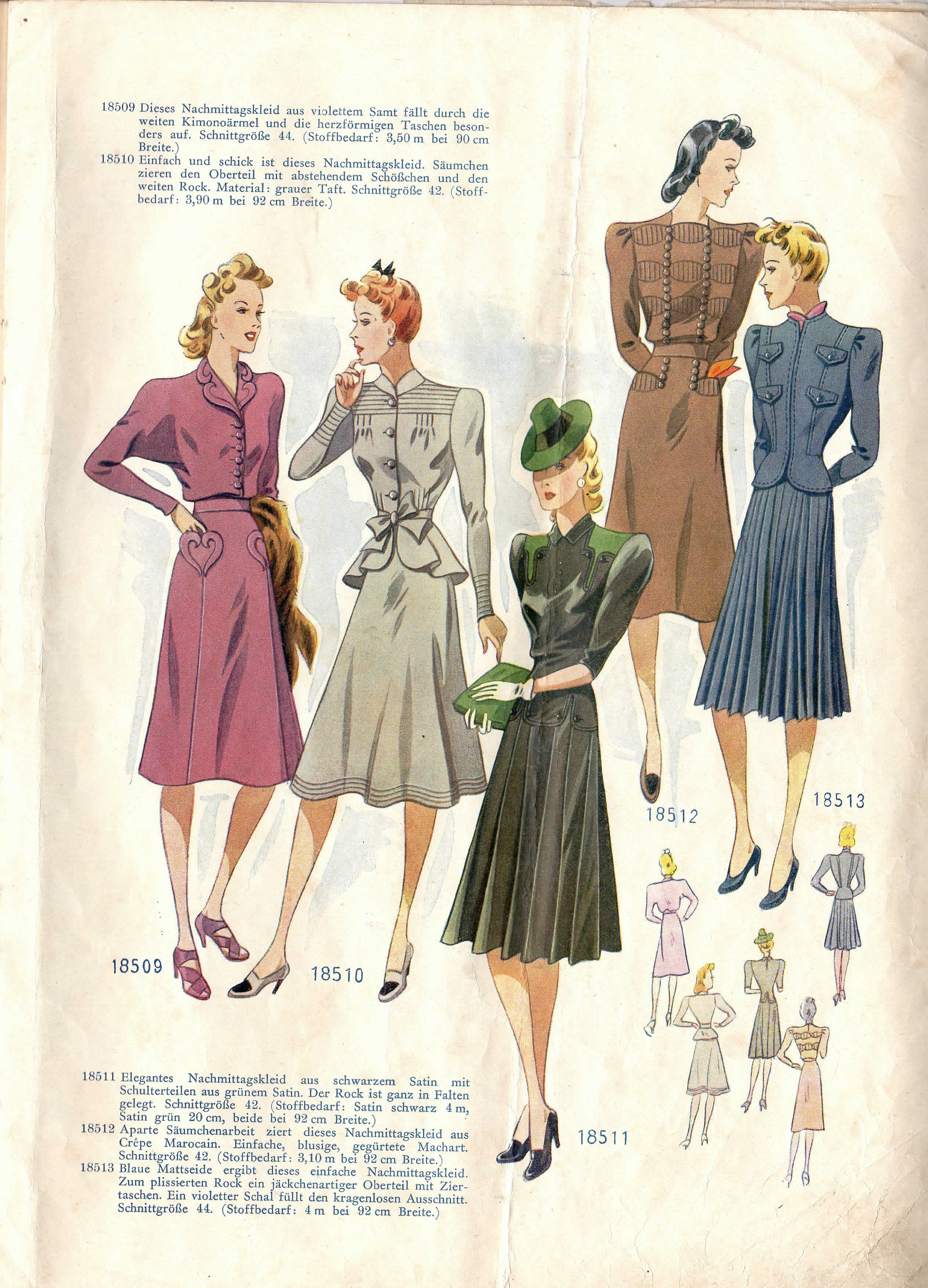 30 Sewing Patterns From 1940s, Pattern System, Vintage Sewing Patterns ...