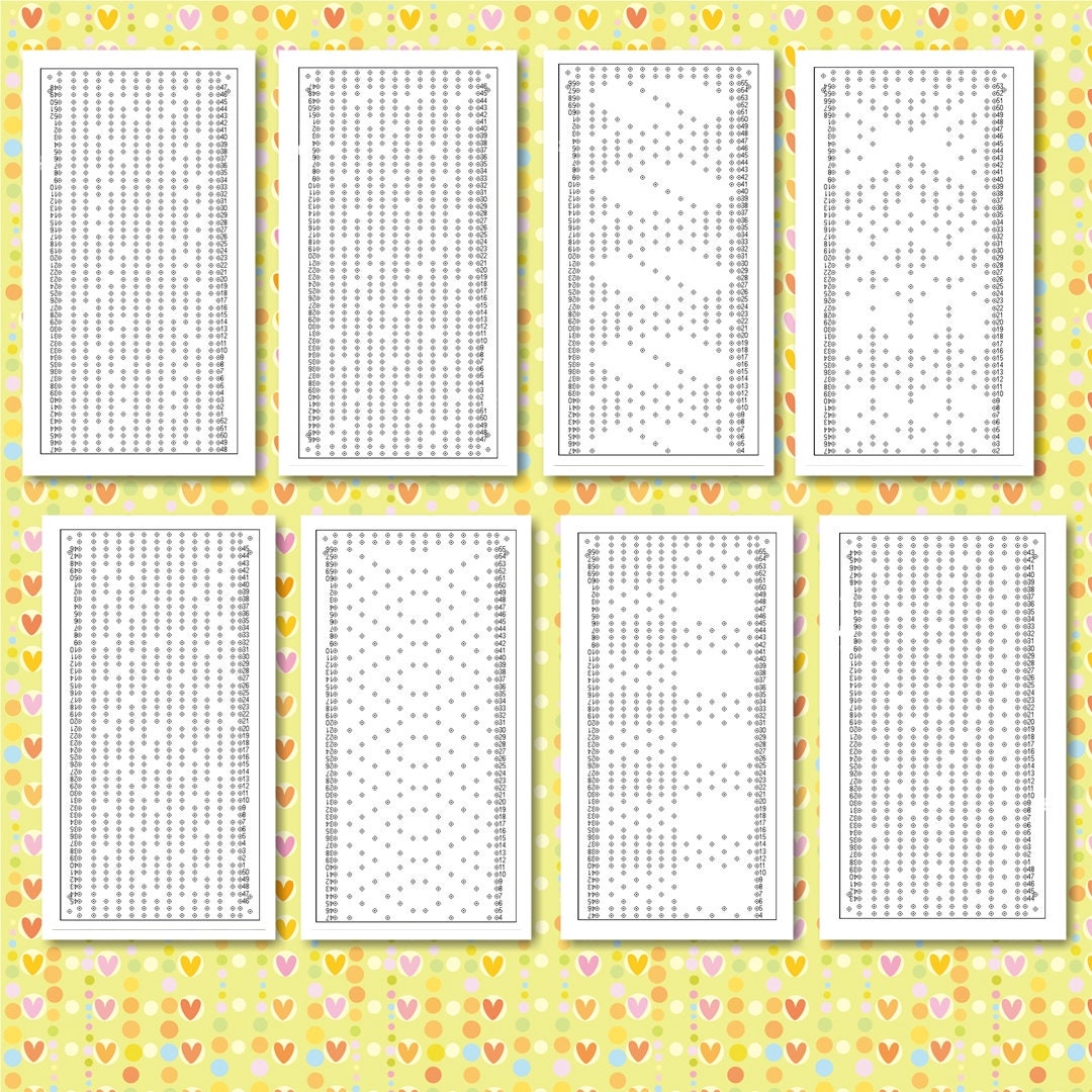 24 X Punch Cards 12 Stitches for Knitting Machine (set 2) , Punch Card ...