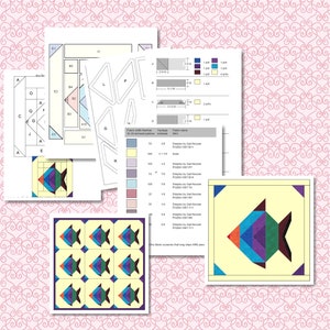 Fish Quilt Pattern Pdf, Digital Quilt Block Pattern, Quilt Patterns Modern, Paper Pieced Quilt ...