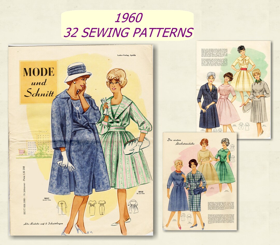 32 Vintage Sewing Patterns 1960, 1960s Dress Patterns, Vintage Fashion ...