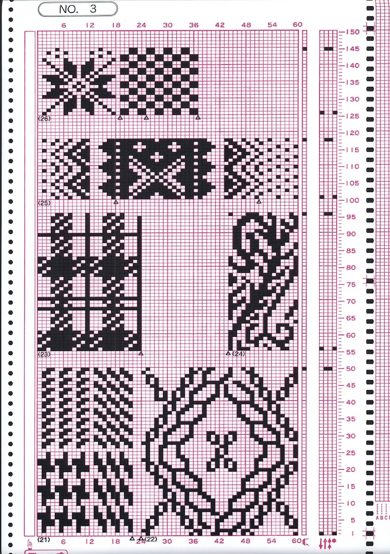 Brother Knitting Machine Patterns: Mylar Sheet Designs (PDF Download ...
