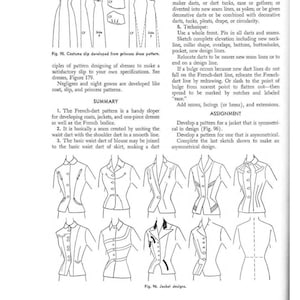 Vintage Illustrated Book of Draftings , Sewing Patterns Drafting, Ebook ...