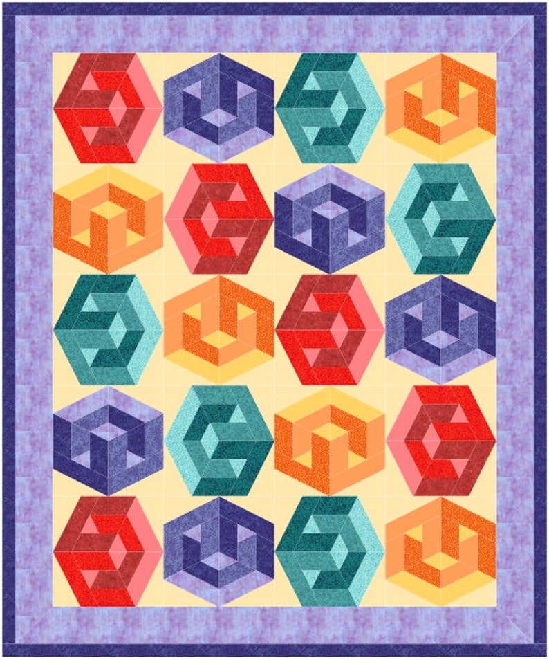 3D Quilt Block Pattern (PDF Download) - Etsy