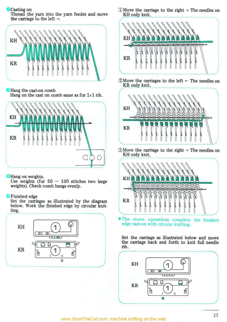 Brother Ribber Techniques , Knitting Machine Tutorial Book, Knitting ...