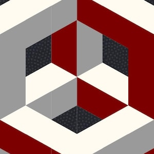 3d Quilt Pattern, Geometric Quilt Block Pattern, Interwoven Quilt ...