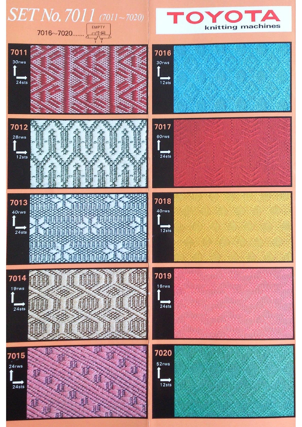 40 Toyota Punch Cards , Knitting Machine Punch Card Patterns , Ebook ...