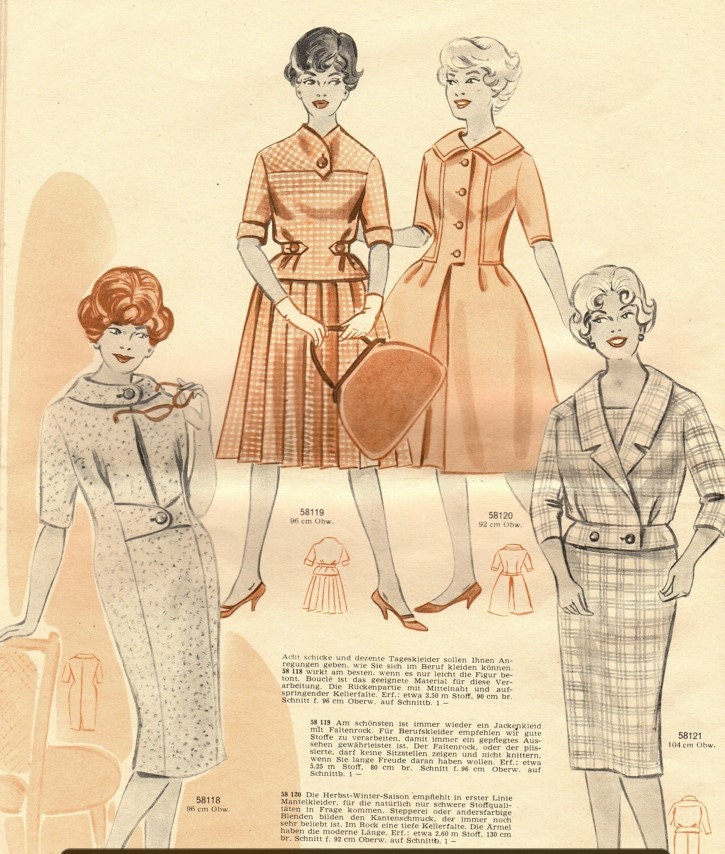 16 Vintage Sewing Patterns 1960 ,vintage Fashion Magazine 1960 With ...